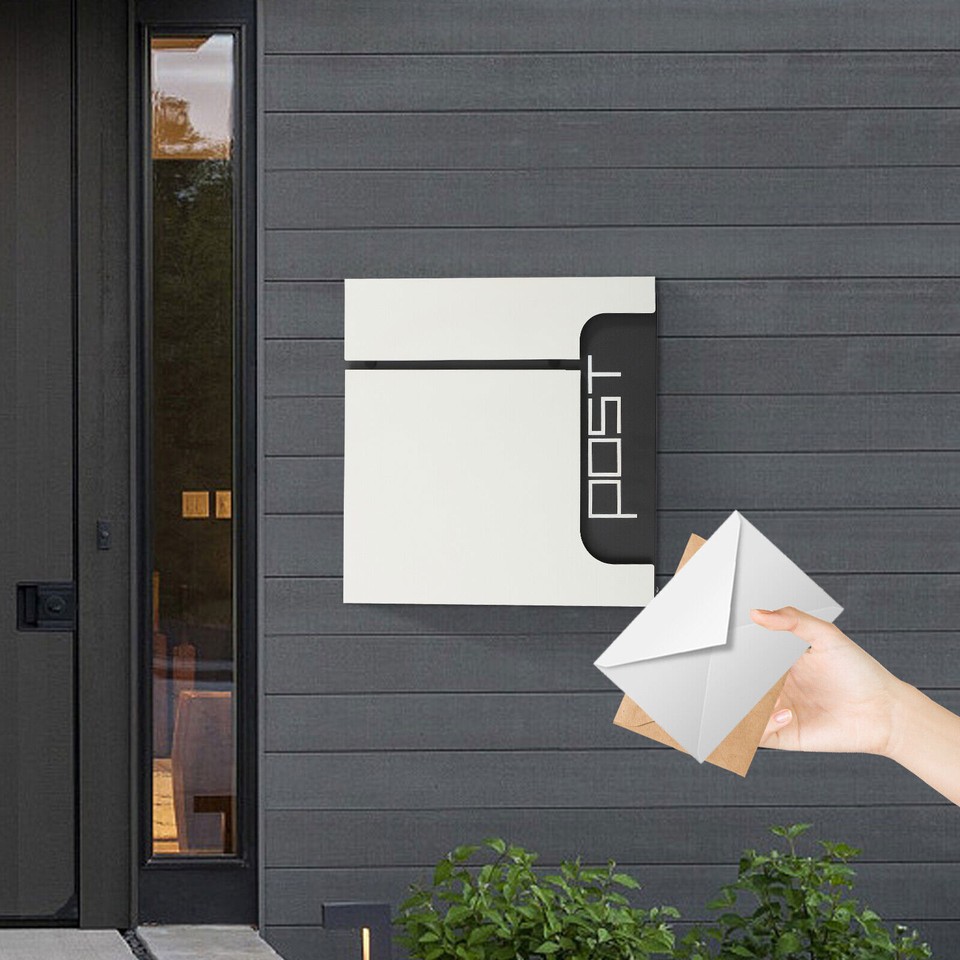 Outdoor Wall Mount Lockable Letters Mailbox Stainless Steel Mail Letter ...