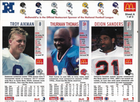 1993 Game Day Sheet A 1 Of 3 D And B Sanders Thomas Aikman Elway Sharpe ...