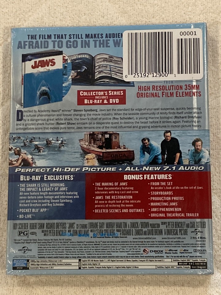 JAWS DIGIBOOK BLU-RAY + DVD COLLECTOR SERIES OOP RARE New SEALED ...