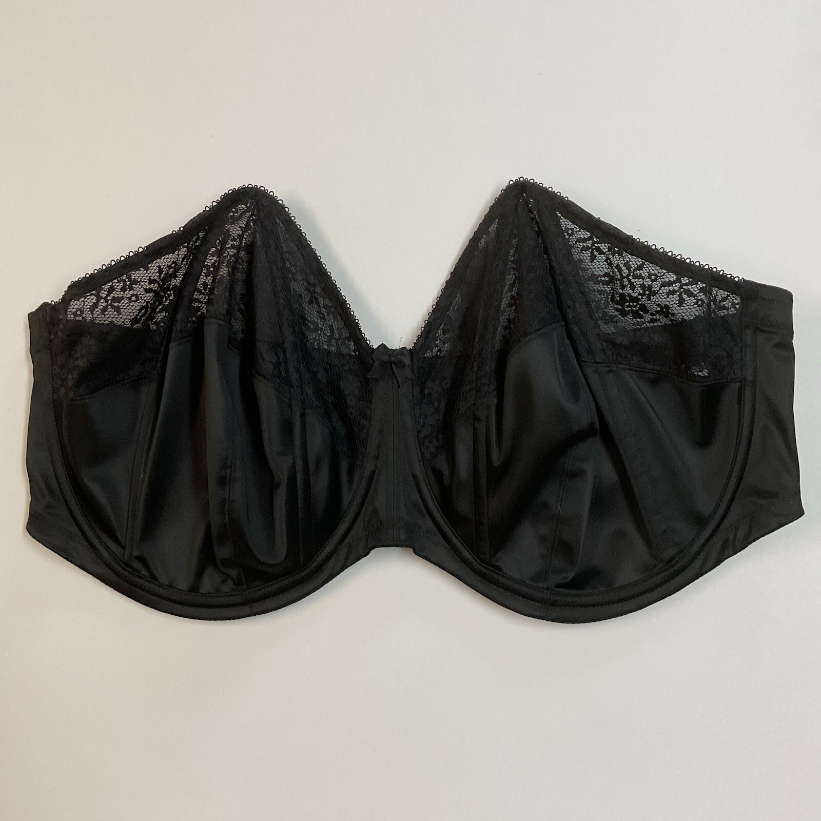 Goddess 44H Black Satin Lace Adelaide Strapless Bra 6… - Gem