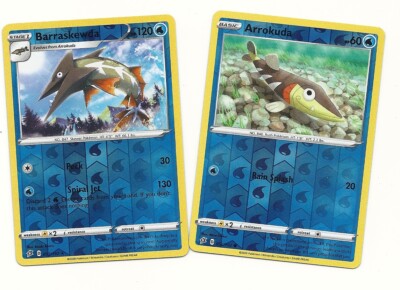RARE BARRASKEWDA & ARROKUDA- 2 Evolution REBEL CLASH Pokemon Card Set ...