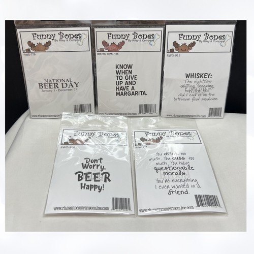 Riley & Company FUNNY BONES Drinks Alcohol Beer Rubber Stamps Lot of 5 ...