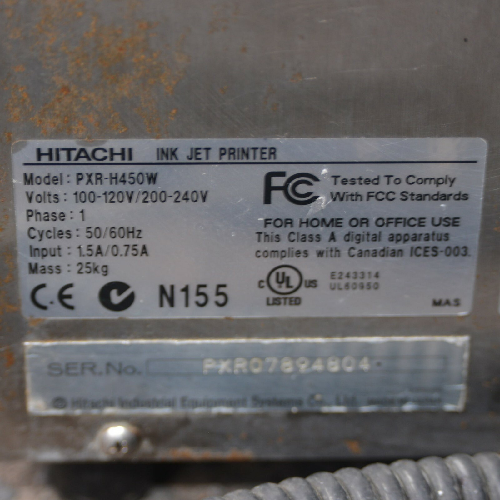 HITACHI PXR-H450W ink jet coding marking machine product coder CIJ ...