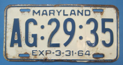 1964 Maryland License Plate #2 | eBay