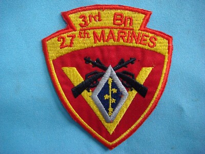 VIETNAM WAR PATCH, USMC 3rd BATTALION 27th MARINE RGT 1st MARINE ...