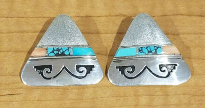 Alvin & Lula Begay, Navajo. NEW/ Vintage Sterling/Pink Coral/Turquoise ...