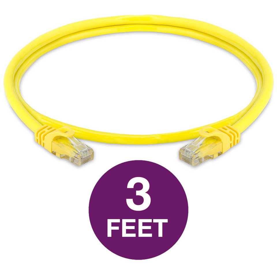 CAT6 CAT 6 Ethernet Cable Lan Network Internet Patch Cord Yellow POE RJ45 LOT | eBay