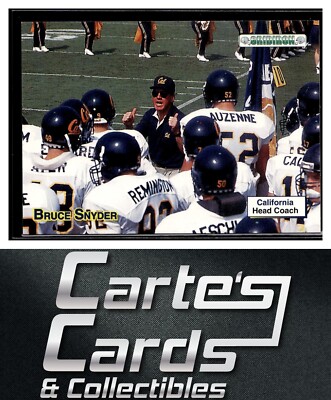 Bruce Snyder 1992 Gridiron #16 California Golden Bears Coach | eBay