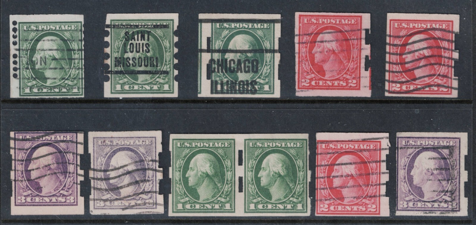 ASSORTMENT OF 10 VENDING & AFFIXING MACHINE PERFORATIONS. | eBay