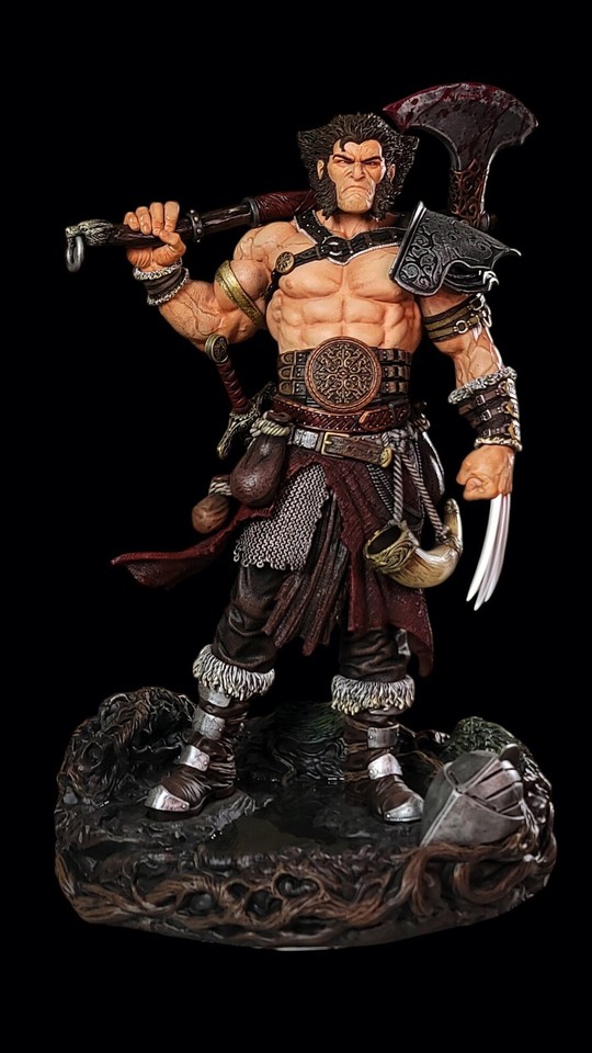 Custom Marvel X-Men 1/4 LL Medieval Wolverine Figure Statue Sculpted By ...