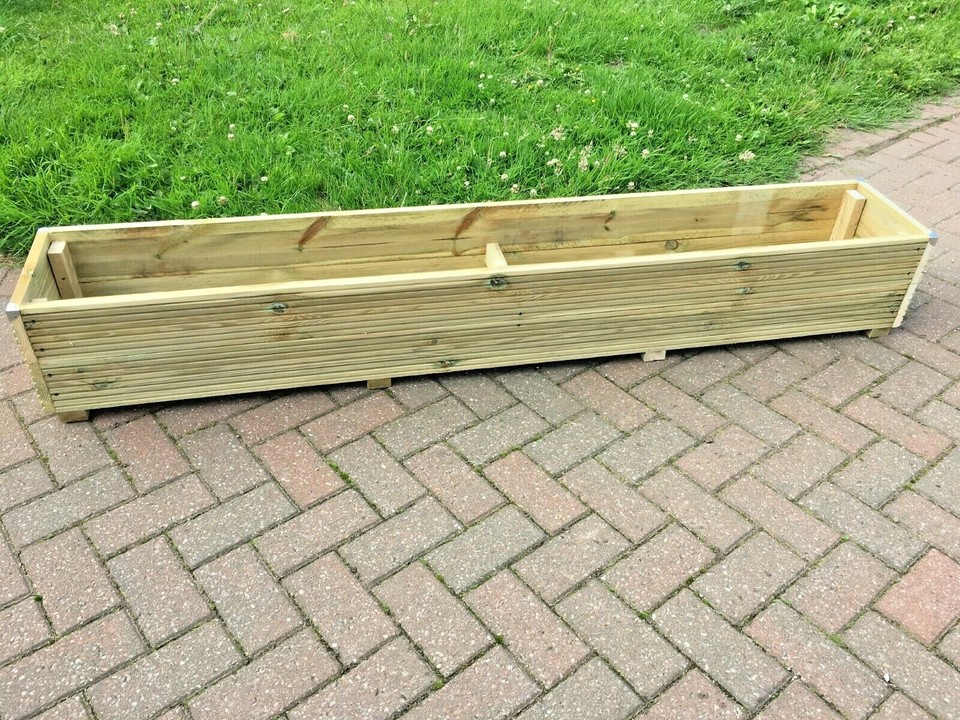 wooden garden planter READY MADE JUMBO EXTRA LARGE Long Decking Timber ...