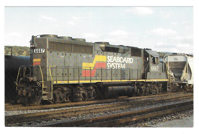 Seaboard System Railroad #6667 GP-40 Diesel Locomotive Railway Train ...