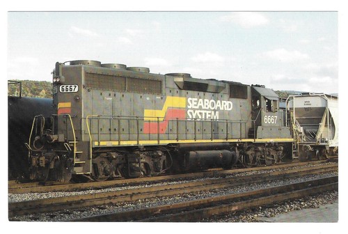 Seaboard System Railroad #6667 GP-40 Diesel Locomotive Railway Train ...