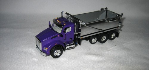 1/64 DCP 60-1414 T880 Kenworth Tri-Axle Blue Chrome Rogue Transfer Dump ...