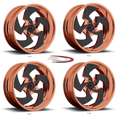 20 PRO BILLET WHEELS RIMS ROSE GOLD FORGED POLISHED DIRECTIONAL TWISTED ...