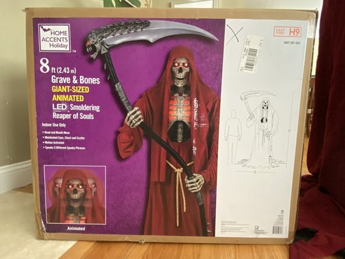 8 Ft Smoldering Reaper Of Souls Animated Animatronic Halloween - RARE ...