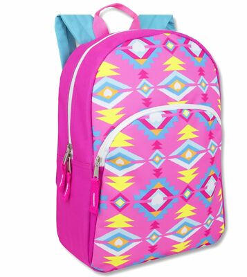 Girls Aztec Backpack Geometric School Camping Girls Zipper Bag Blue ...