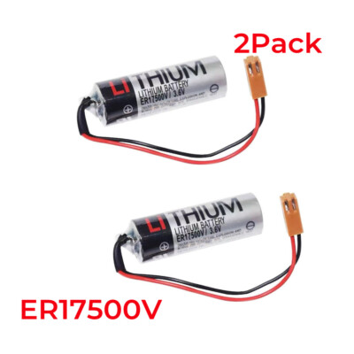 2Pcs ER17500V 3.6V 2700mAh PLC Battery Li-Battery with plug For TOSHIBA ...
