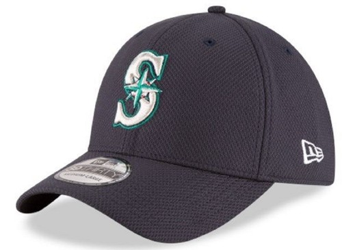 Authentic New Era MLB Men Seattle Mariners Navy Classic 39Thirty Flex ...