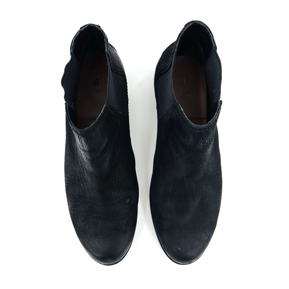 Womens 6.5 M Frye Mallory Black Leather Chelsea Ankle Booties Shoes ...