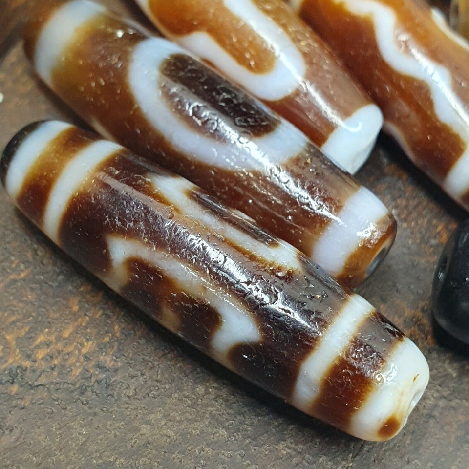 Lot 10 Tibetan Unique patterns Eyes Agate stone Dzi Bead Amulet L10P | eBay