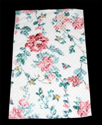 Gorgeous Caro Colorful Flowers Birds Butterflies Waffle Velour HAND ...