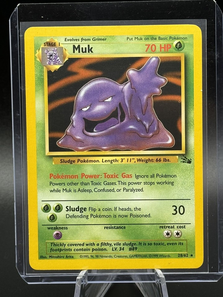 Pokemon TCG 1999 Fossil Muk Holo 2000 Team Rocket 1st Edition Dark Muk ...