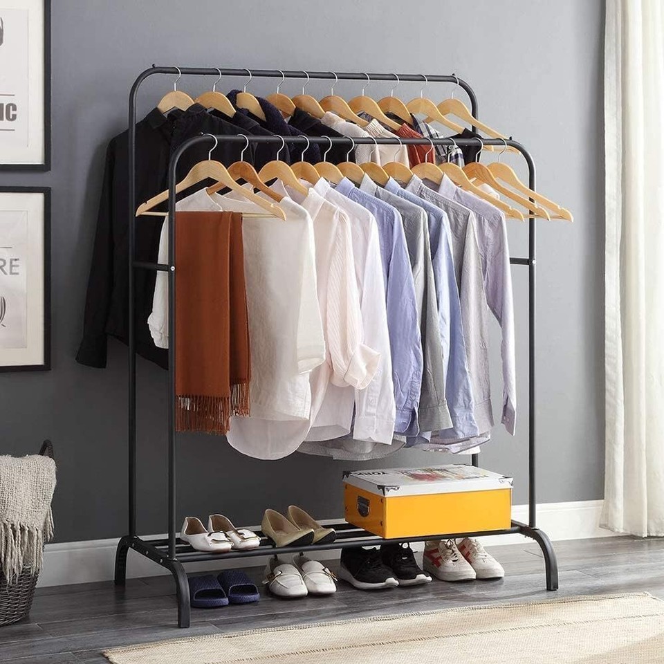 Clothing Rail Garment Rack Display Hanger Hanging Stand Cloth And Shoe ...