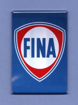 FINA SIGN *2X3 FRIDGE MAGNET* OIL GASOLINE PETROLEUM GAS STATION ...