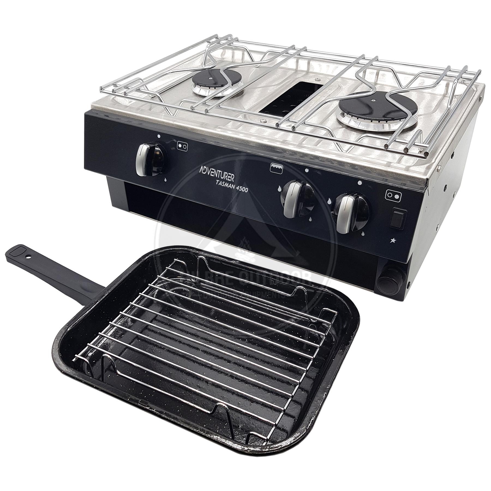 TASMAN 4500 2 BURNER HOB & GRILL HOTPLATE BOAT CARAVAN MOTORHOME COOKER ...