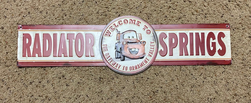 DISNEY CARS Mater Welcome to Radiator Springs 3D Embossed 22” Metal ...