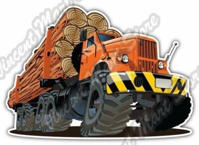 Logging Truck Lumberjack Logger Log Tractor Car Bumper Vinyl Sticker ...