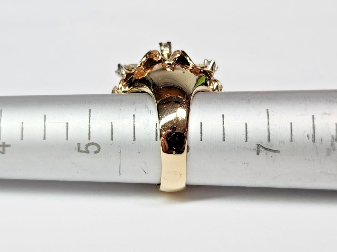 VINTAGE 50s 13.2ky Gold Leafy Floral Transitional Euro Diamond Dome ...