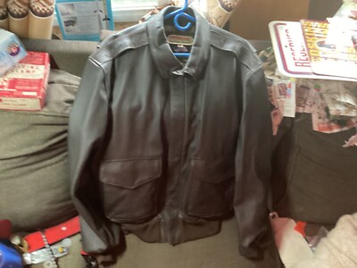 PERRONE LEATHER AVIATION JACKET SIZE 44 | eBay