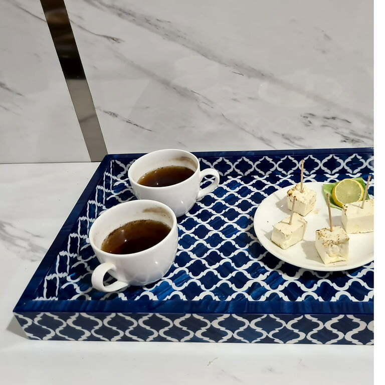 Handcrafted Breakfast tray Handmade Bone Inlay Decorative trays ...