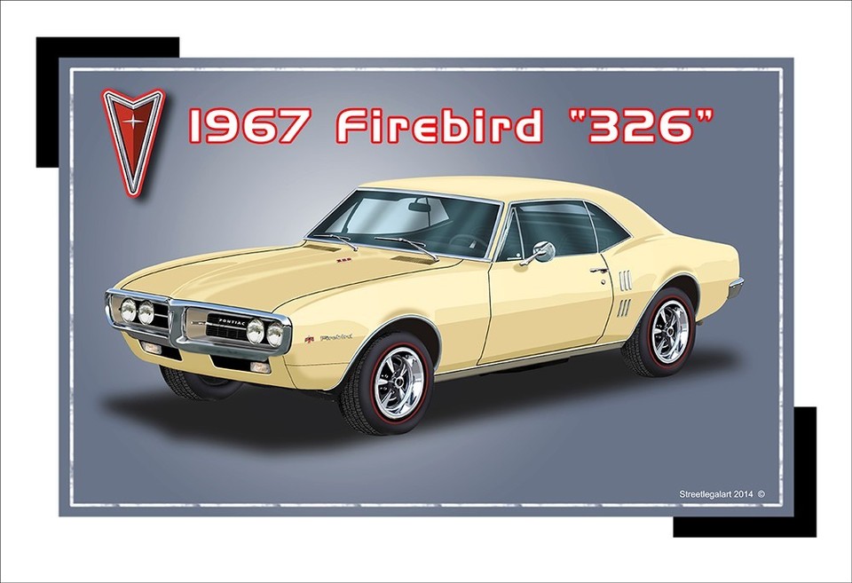 1967 Pontiac Firebird 326 Muscle Car Art Print - 10 colors | eBay