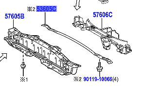 Genuine Toyota Auris 2012-18 Rear Floor Brace 53605-02011 for sale ...
