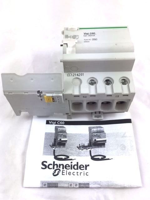 Schneider Vigi 26620 Add-on Residual Current Device C60 63A 3P 30mA ...