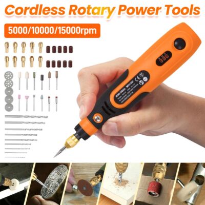 Electric Cordless Variable Speed Rotary Tool Kit Wood Cutting Carving ...