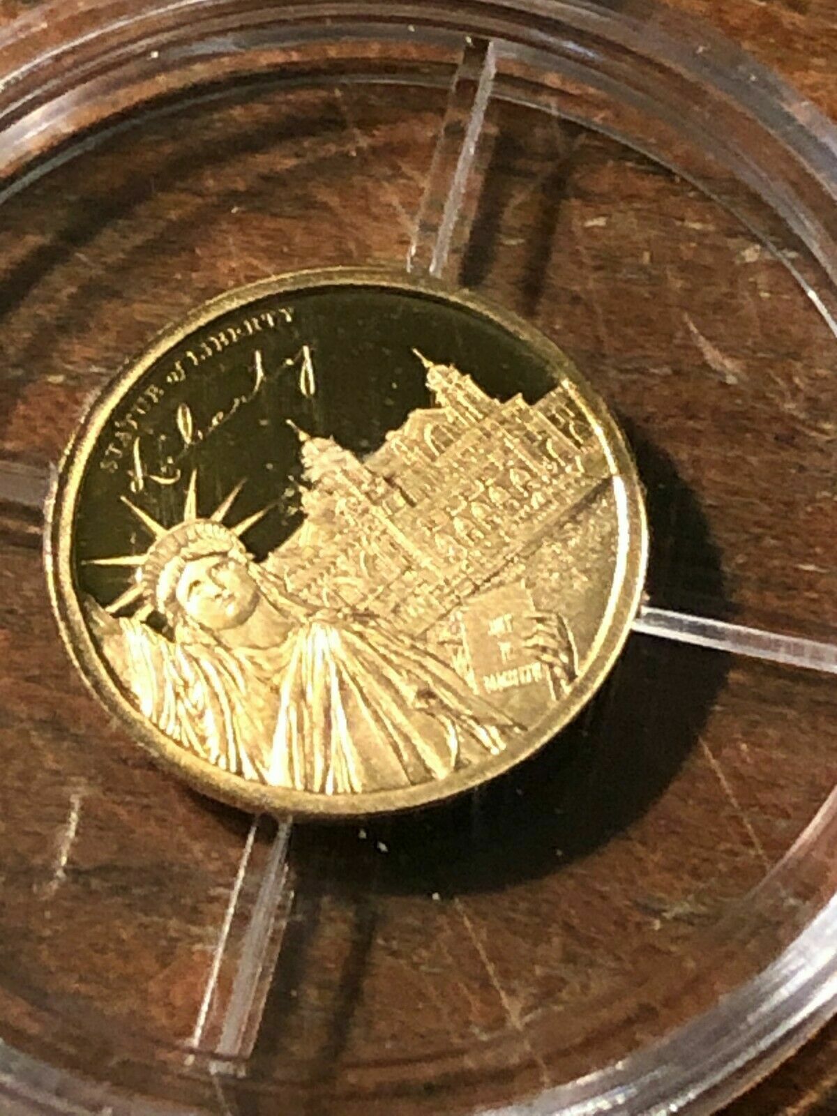 .5g 14 K GOLD STATUE OF LIBERTY SYMBOL FREEDOM MINI MEDAL Coin COA | eBay
