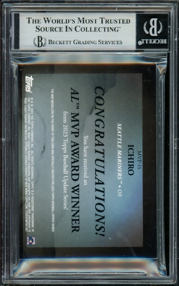 Ichiro Suzuki Autographed 2023 Topps Update AL MVP Winner Card Beckett ...