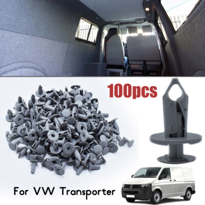 100X Longer Long Trim Panel Clips Van Carpet Lining For VW Transporter ...