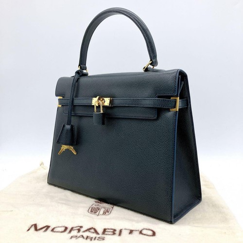 MORABITO Paris Scala Navy Leather Handbag YS486 | eBay