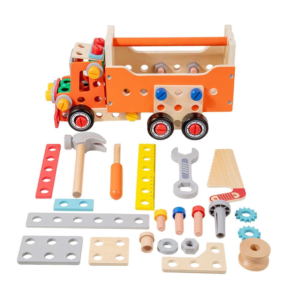 Wooden Tool Set for Kids Educational Funny Creative Learning Toy Busy ...