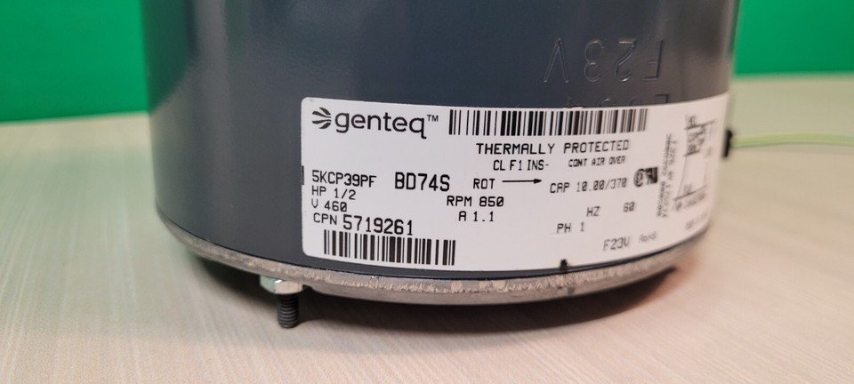 GENTEQ 5KCP39PF BD74S FAN MOTOR 1/2 HP 460/400V CPN 5719261 NEW NO BOX ...