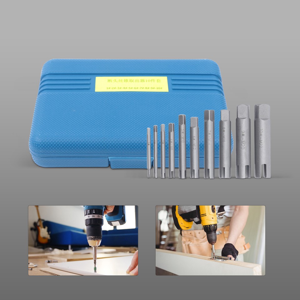 10pcs Broken Tap Extractor Removal Kit Screw Extractor Set 3/4 Claws 1 ...