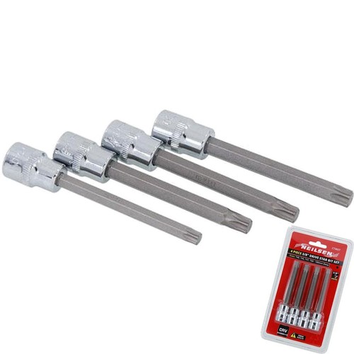 Neilsen 4pc Torx Bit Star Socket Set T40 -T50 Trx 3/8" Drive Sockets ...