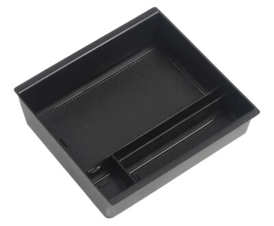 Black Central Control Middle Storage Box w/ PVC Pad for Tesla 24 Model ...
