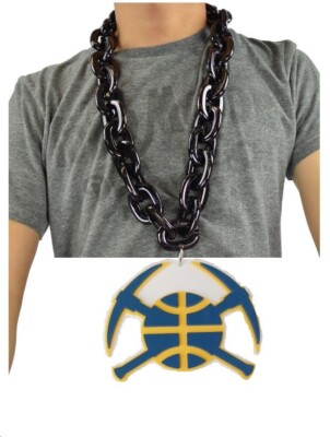 New NBA DENVER NUGGETS BLACK BIG Fan Chain Necklace 3D Foam | eBay