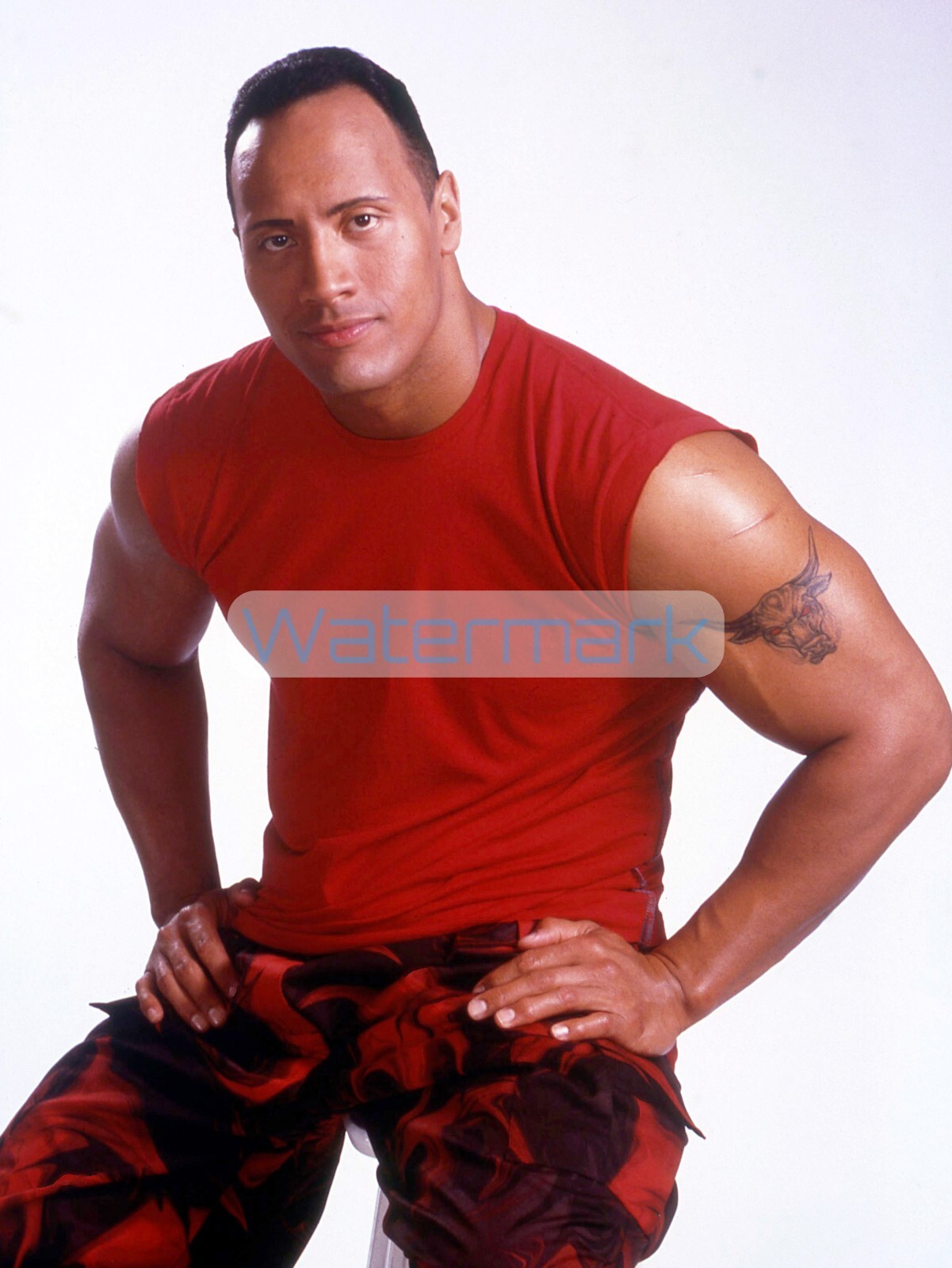 Early DWAYNE "THE ROCK" JOHNSON Portrait ** Pro Pigment Print (8.5"x11 ...